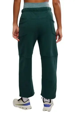 Free People Top Score Cotton Pants - Evergreen