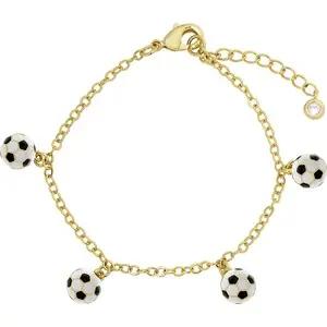 LILY NILY 3d Soccer Ball Charm Bracelet - Black