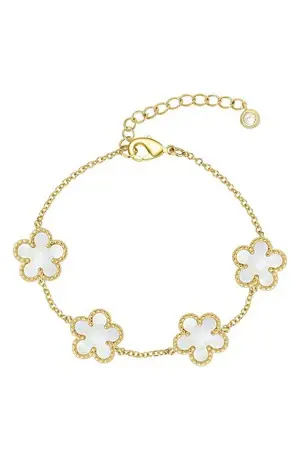 LILY NILY Mother-of-pearl Flower Bracelet - Gold