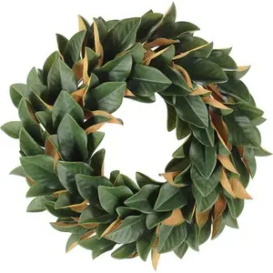 CG HUNTER 30 Inch Faux Magnolia Leaf Wreath - Green