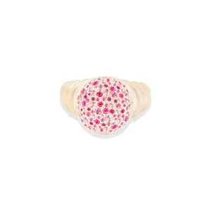 CAMPBELL + CHARLOTTE Revel Bobble Cocktail Ring - Ruby/ Pink Sapphire- Gold