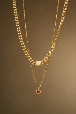 KATIE LOXTON Allure Waterproof Heart Chain Necklace