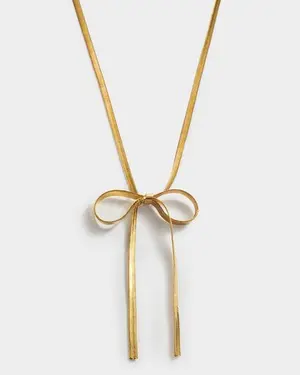 KATIE LOXTON Amelie Waterproof Bow Necklace - Gold