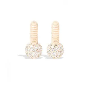 CAMPBELL + CHARLOTTE Revel Bobble Huggie Earrings - Diamond- Gold