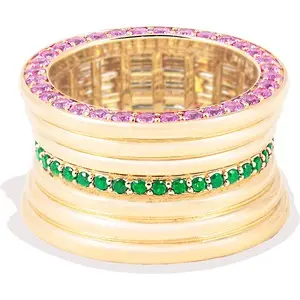 CAMPBELL + CHARLOTTE Revel Dimensional Cigar Band - Tsavorite & Garnet