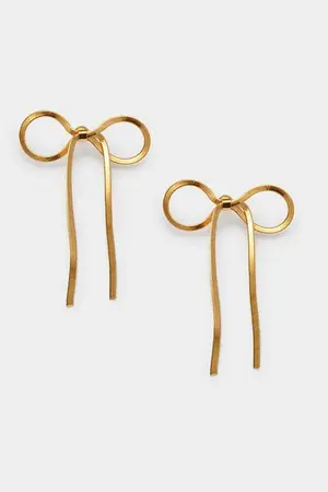 KATIE LOXTON Amelie Bow Oversized Earrings - Gold