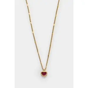 KATIE LOXTON Pvd Coated Enamel Heart Necklace - Gold