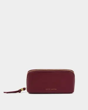 KATIE LOXTON Fold-out Mirror Makeup Bag - Cherry