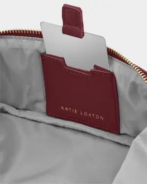 KATIE LOXTON Fold-out Mirror Makeup Bag - Cherry