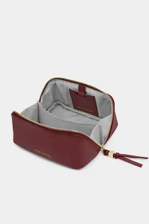 KATIE LOXTON Fold-out Mirror Makeup Bag - Cherry