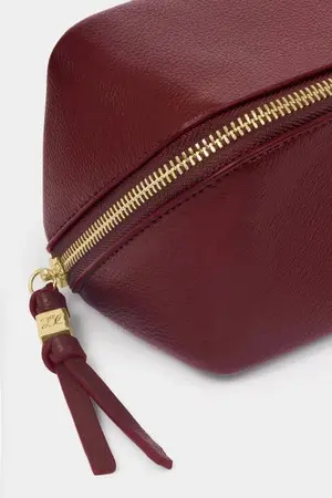 KATIE LOXTON Fold-out Mirror Makeup Bag - Cherry