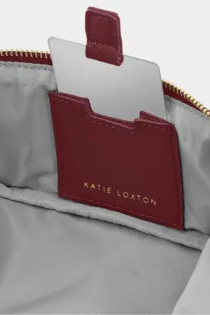 KATIE LOXTON Fold-out Mirror Makeup Bag - Cherry