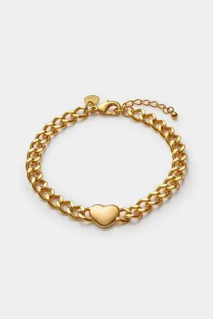 KATIE LOXTON Allure Heart Chain Bracelet - Gold