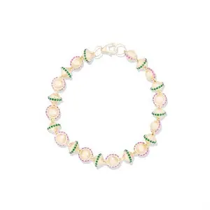 CAMPBELL + CHARLOTTE Revel Small Bead Bracelet - Tsavorite & Rhodolite Garnet
