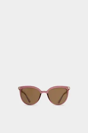 KATIE LOXTON Ravello Round Frame Sunglasses - Cherry