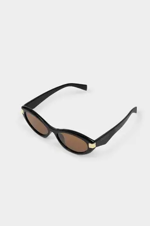 KATIE LOXTON Slim Oval Sunglasses - Black