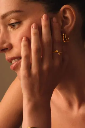 KATIE LOXTON Molten Luxe Wrap Ring In 18k Pvd Coating
