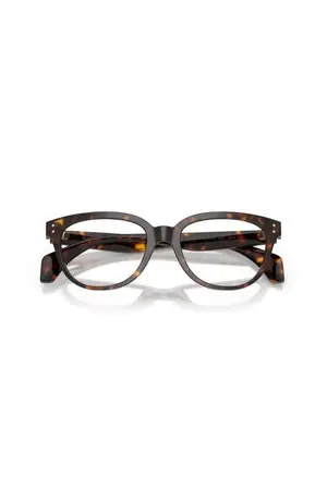 Moncler 52mm Rectangle Optical Glasses - Tortoise