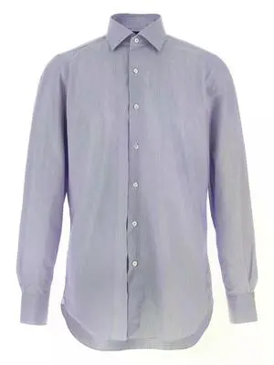 FINAMORE 1925 Striped Button Napoli Shirt - Purple