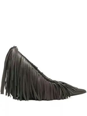 GIABORGHINI 100mm Amelia Fringed Pumps - Brown