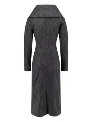Alberta Ferretti Ruffled Long-sleeve Midi Dress