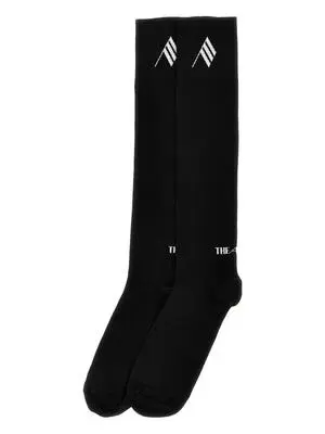 Attico Jacquard Logo Socks - Black