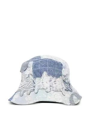 WHO DECIDES WAR BY EV BRAVADO Thorn Wrapped Grid Bucket Hat - Blue