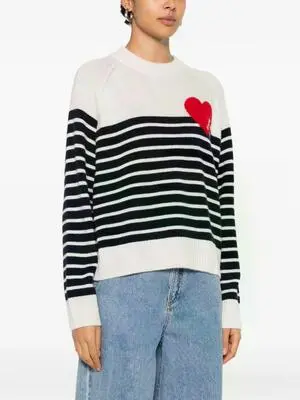 From Future Striped Heart-motif Sweater