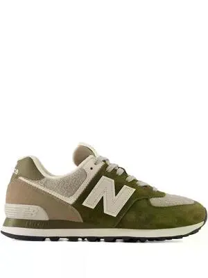 NEW BALANCE Lace-up Suede-panelled Sneakers - Green