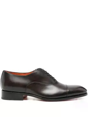 Santoni Stacked Heel Oxfords