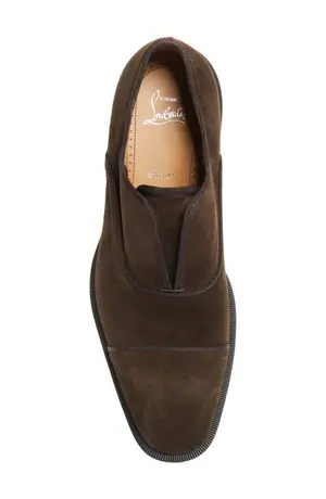 CHRISTIAN LOUBOUTIN Alpha Lion Cap-toe Slip-on - Cafe