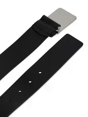 Karl Lagerfeld Logo-engraved Leather Belt - Black