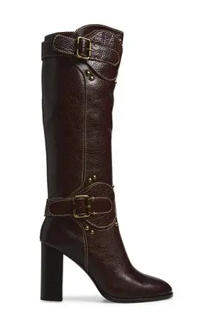 Jeffrey Campbell Chantel Knee High Boots - Brown Crinkle Bronze