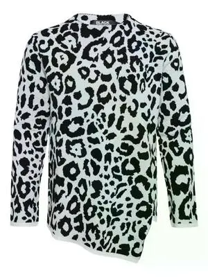 BLACK COMME DES GARÇONS Leopard-pattern Knit Sweater