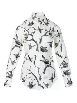 Thom Browne Bird Print Button-up Top