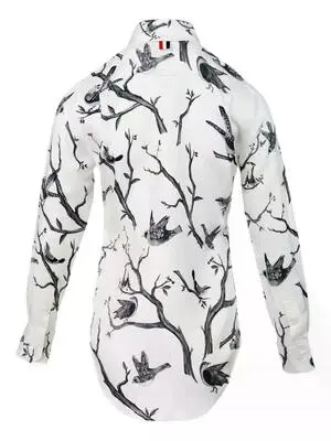 Thom Browne Bird Print Button-up Top