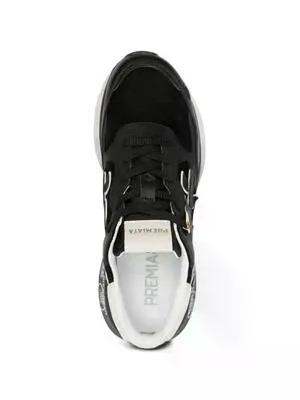 Premiata Logo Patch Sneakers - Black