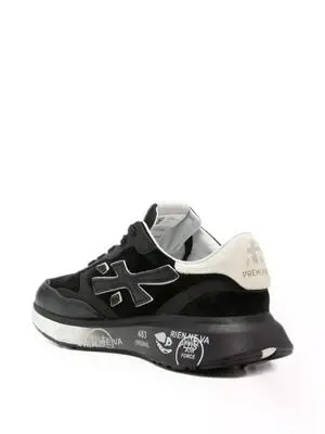 Premiata Logo Patch Sneakers - Black