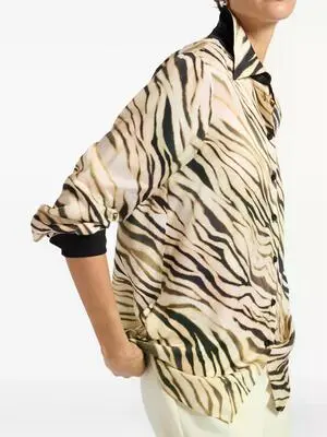 ELENA MIRO` Tiger-print Buttoned Shirt