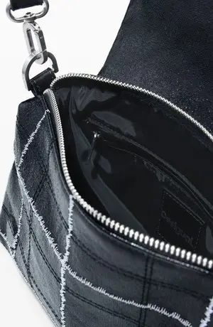 Desigual Topstitched Faux Leather Crossbody Bag