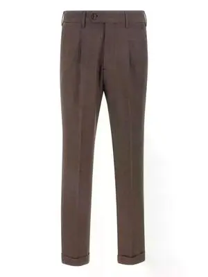 DEVORE INCIPIT Pleated-front Trousers - Brown