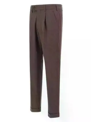 DEVORE INCIPIT Pleated-front Trousers - Brown