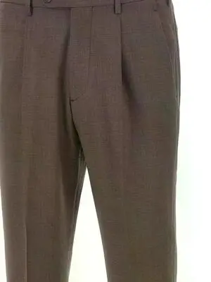 DEVORE INCIPIT Pleated-front Trousers - Brown