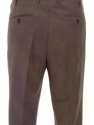DEVORE INCIPIT Pleated-front Trousers - Brown
