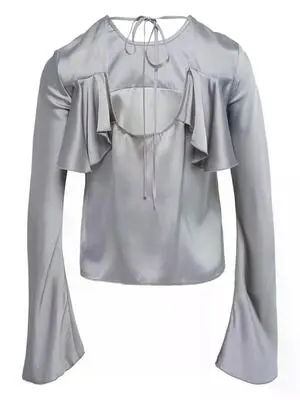 GANNI Ruffled Long-sleeved Blouse