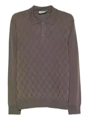 Canali Diamond-pattern Polo Shirt