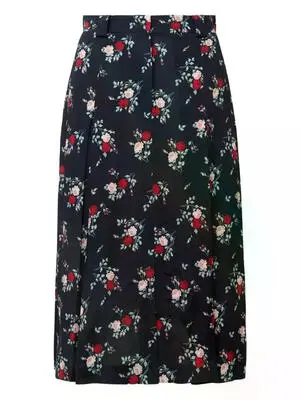 N°21 Floral-print Pleated Skirt - Black