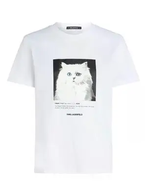Karl Lagerfeld Portrait-print T-shirt - White