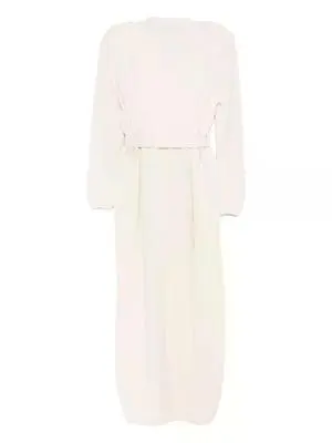 ROWEN ROSE Button Belted Cardigan-coat - White