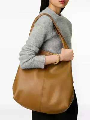Ami Etienne Leather Shoulder Bag - Brown